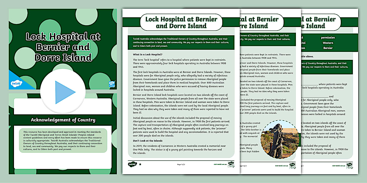 Lock Hospital Bernier and Dorre Island Resource Pack