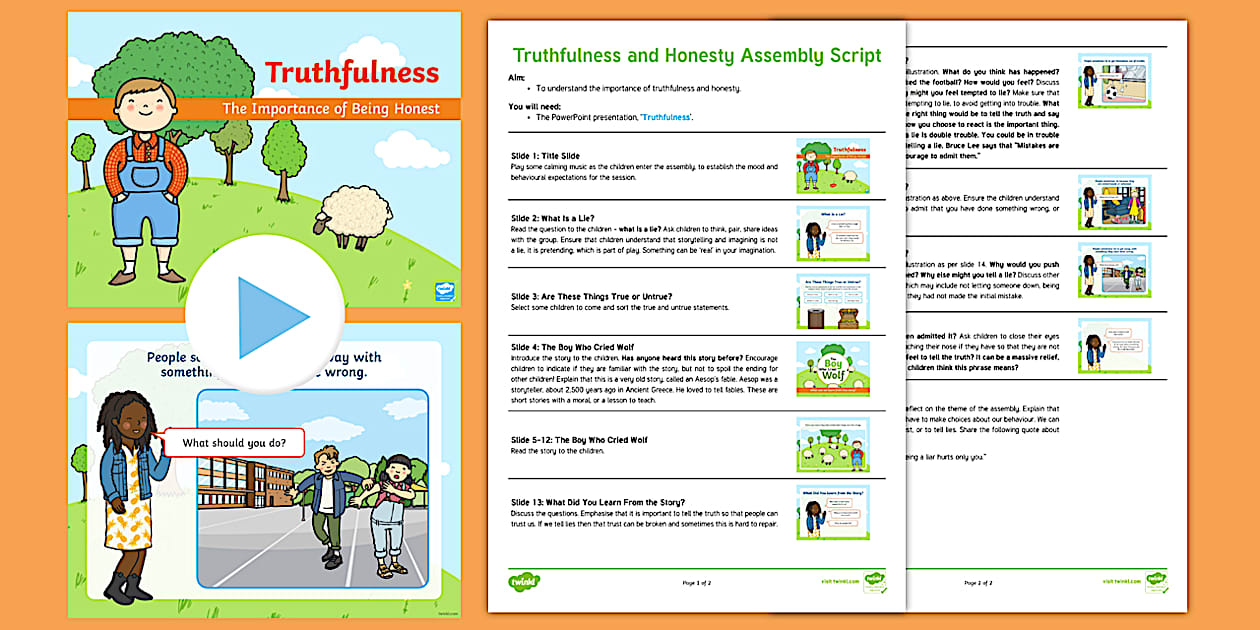 Truthfulness and Honesty Assembly Pack (teacher made)