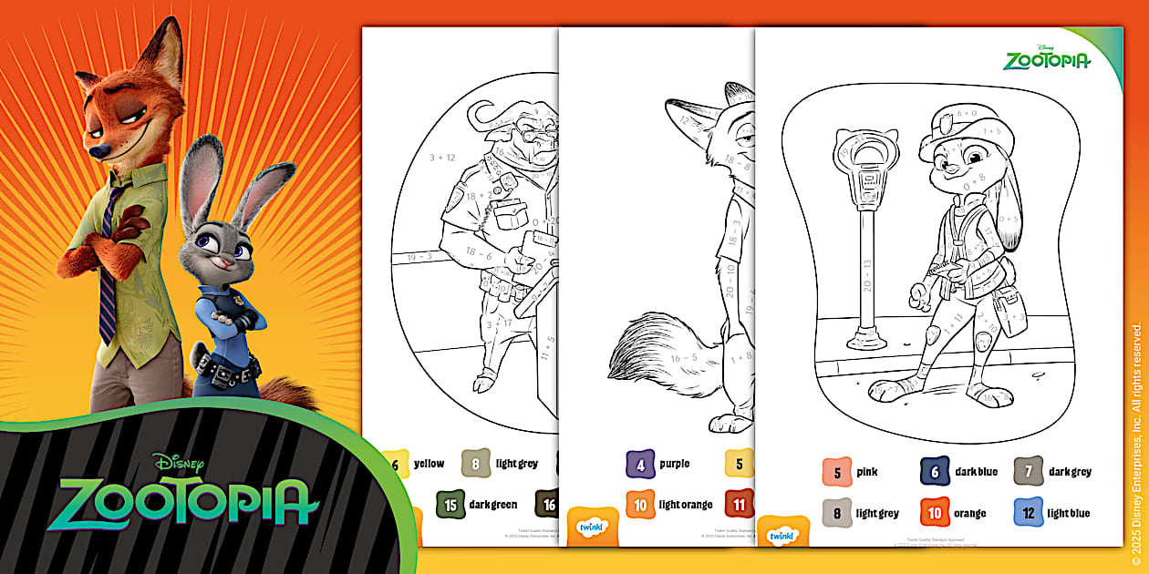 Zootopia: Colour by Calculation [Ages 5-7]