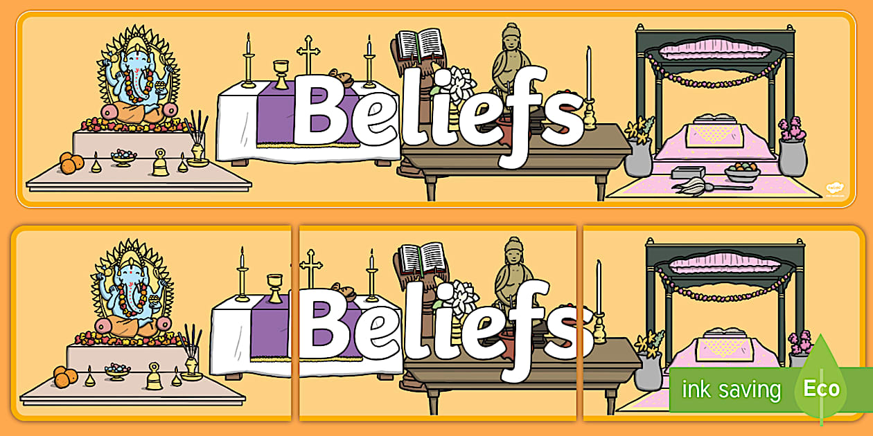 Cursive 'Beliefs' Display Banner CfE (teacher made) - Twinkl