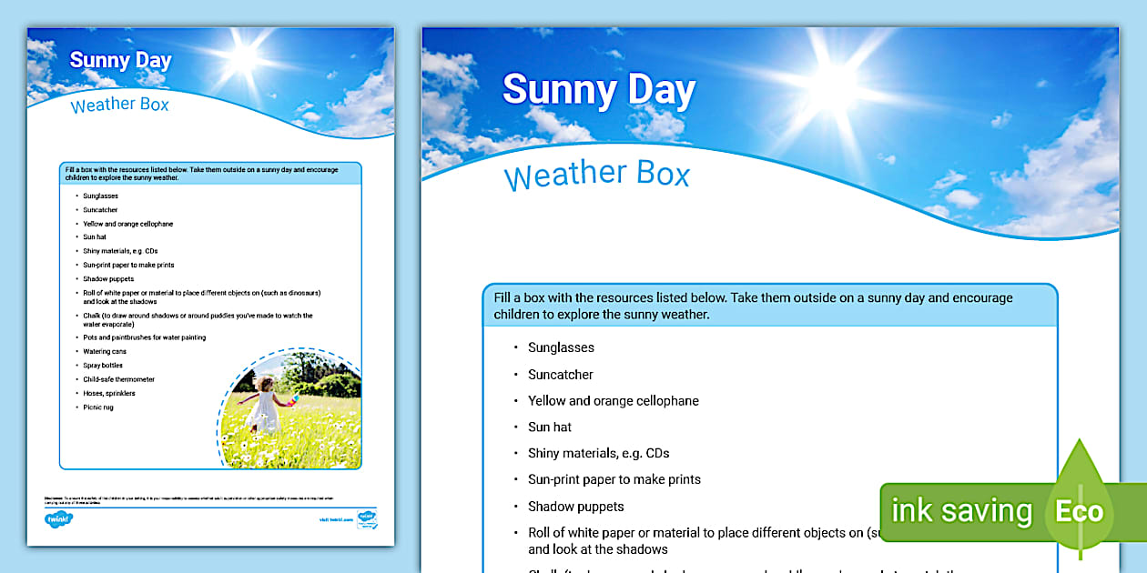 Outdoor Weather Box: Sunny Day | Twinkl - Twinkl
