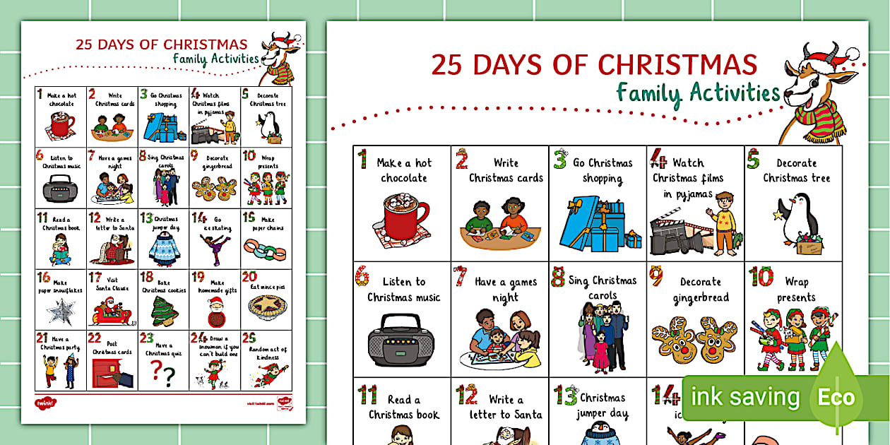 25 Days of Christmas Family Activity Plan | Twinkl Busy Bees