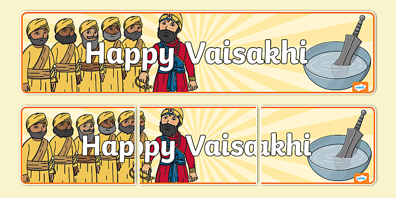 Happy Vaisakhi Display Banner (Teacher-Made) - Twinkl