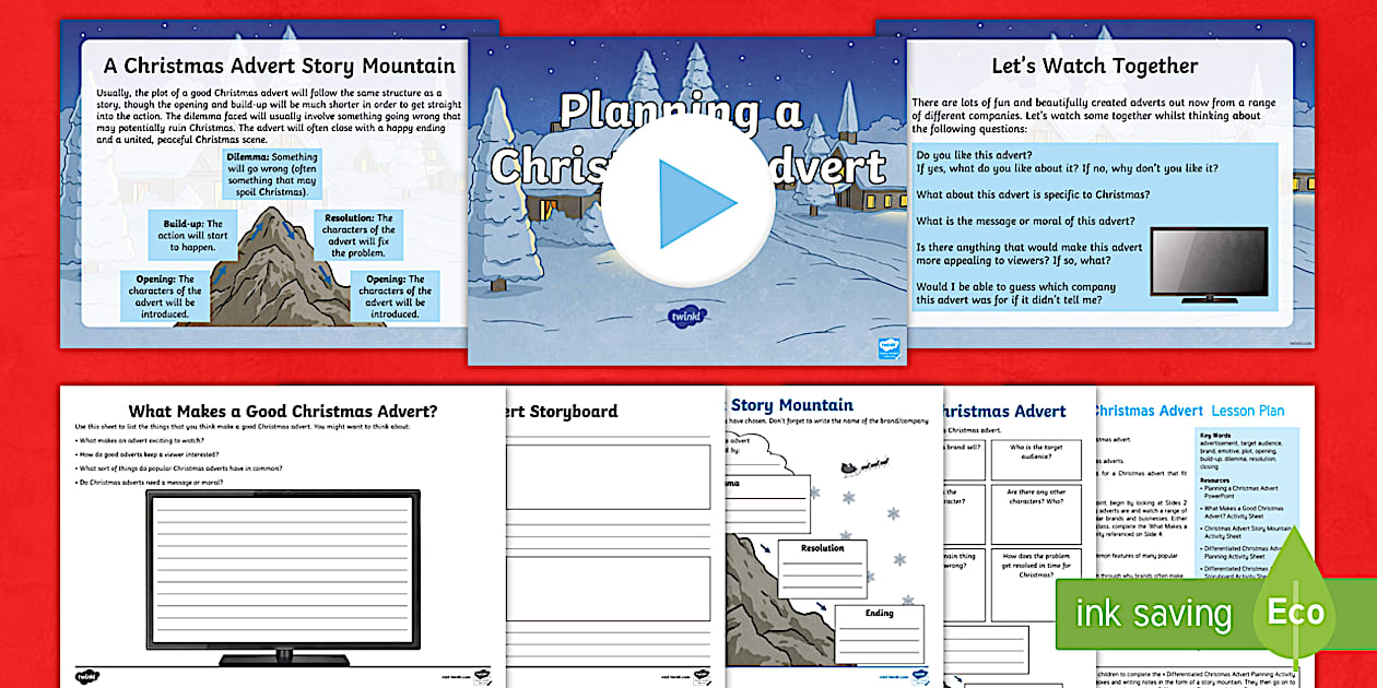 KS2 Planning a Christmas Advert Lesson Pack