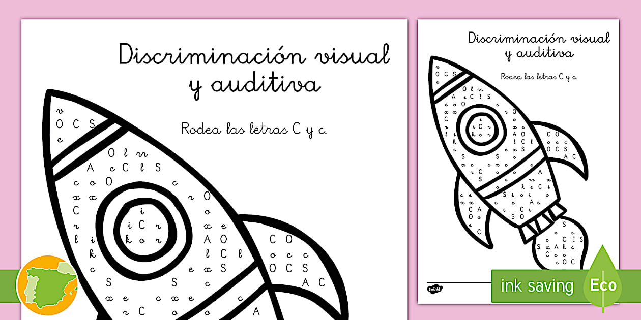 Ficha de discriminación visual y auditiva: La letra C