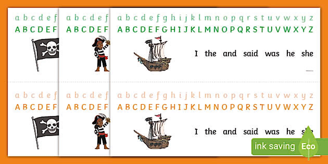 Alphabet Strips Pirates (Teacher-Made) - Twinkl