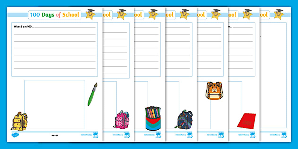 100 Days of School Writing Frames (teacher made) - Twinkl