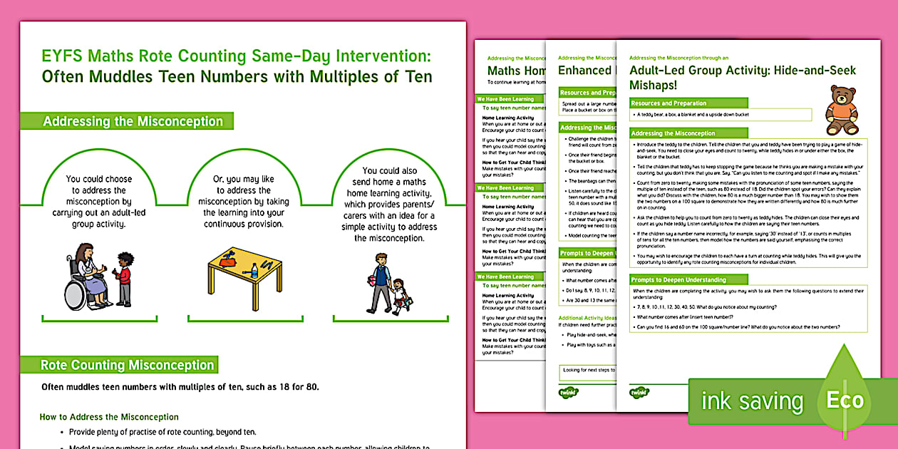 EYFS Maths Rote Counting Same-Day Intervention Plan - Twinkl