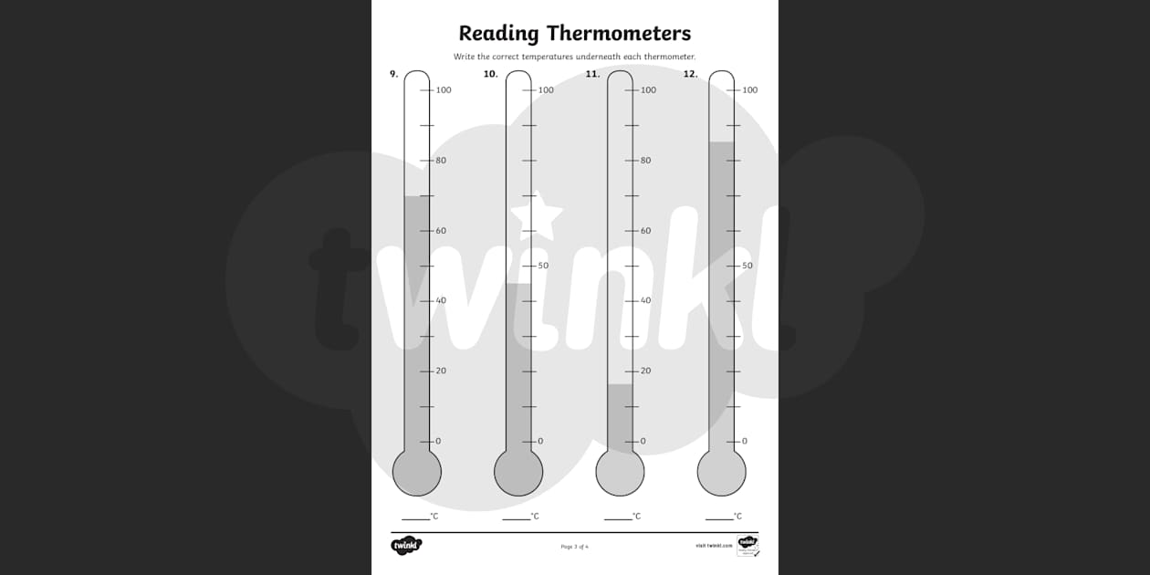 reading a thermometer ks2