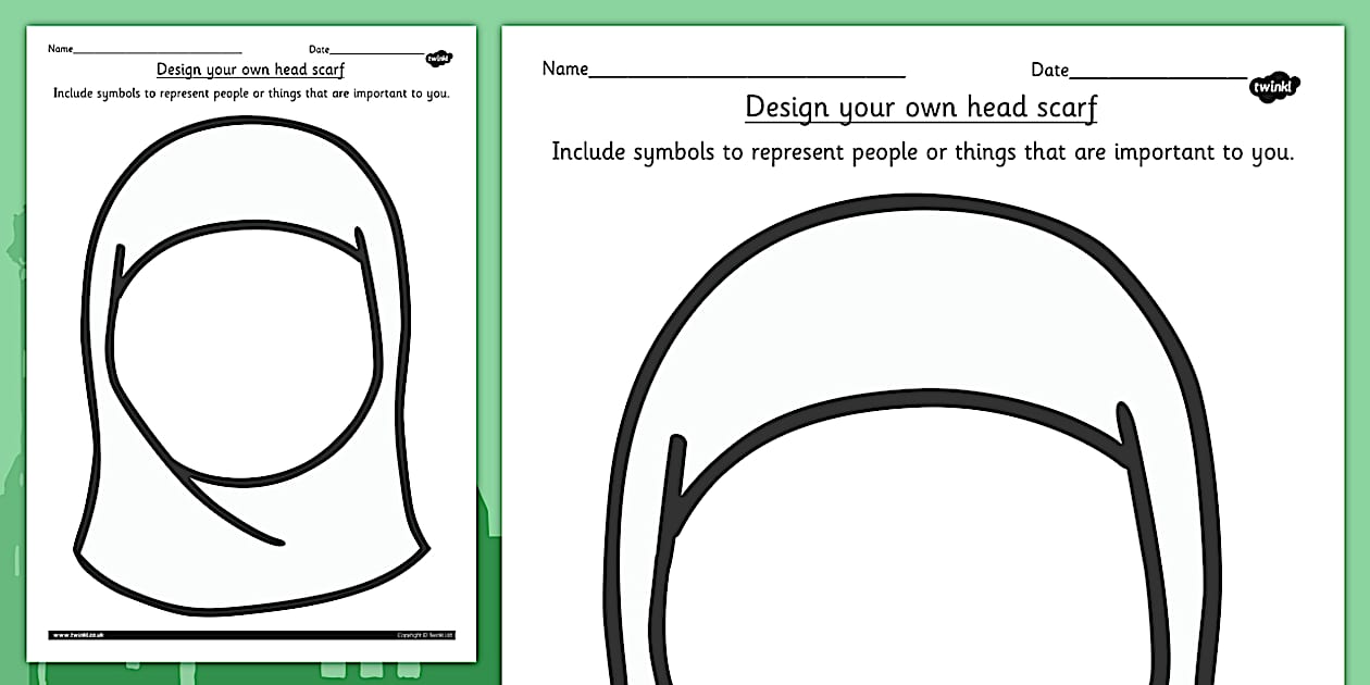 Eid Design Your Own Head Scarf Template (teacher made)