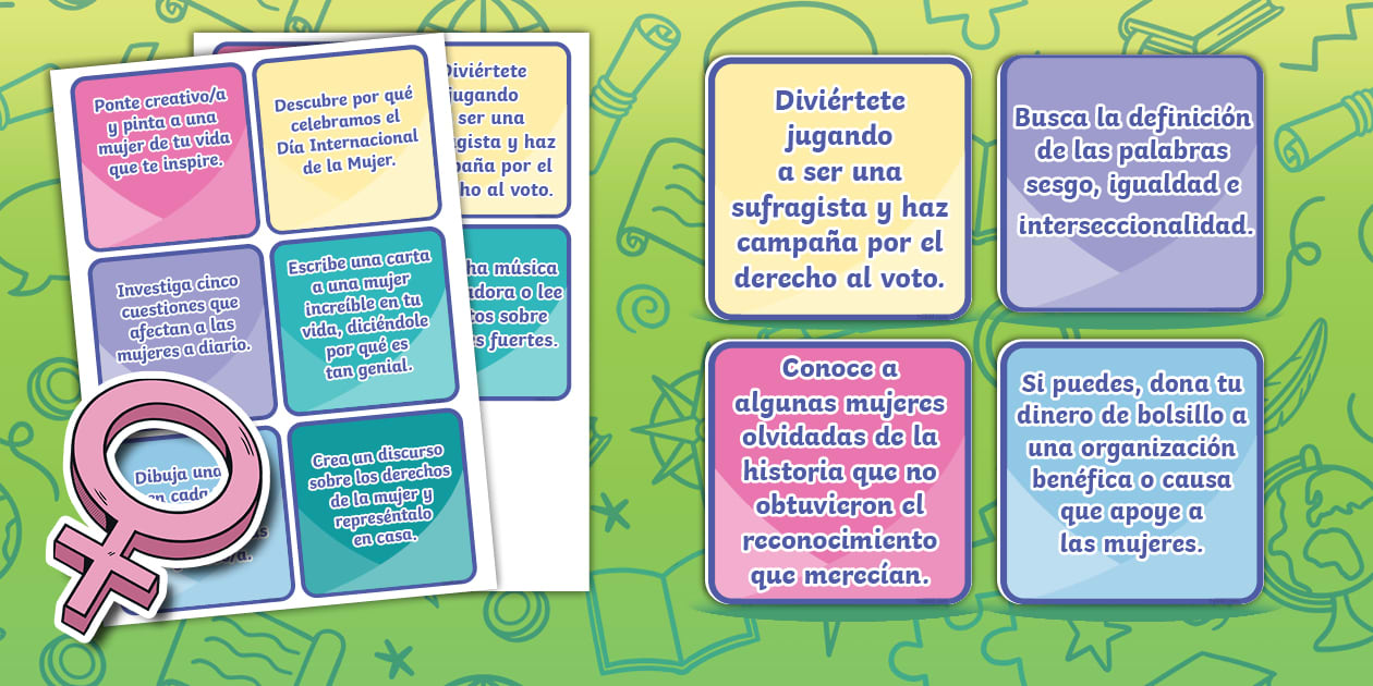 Tarjetas de actividad: Día Internacional de la Mujer