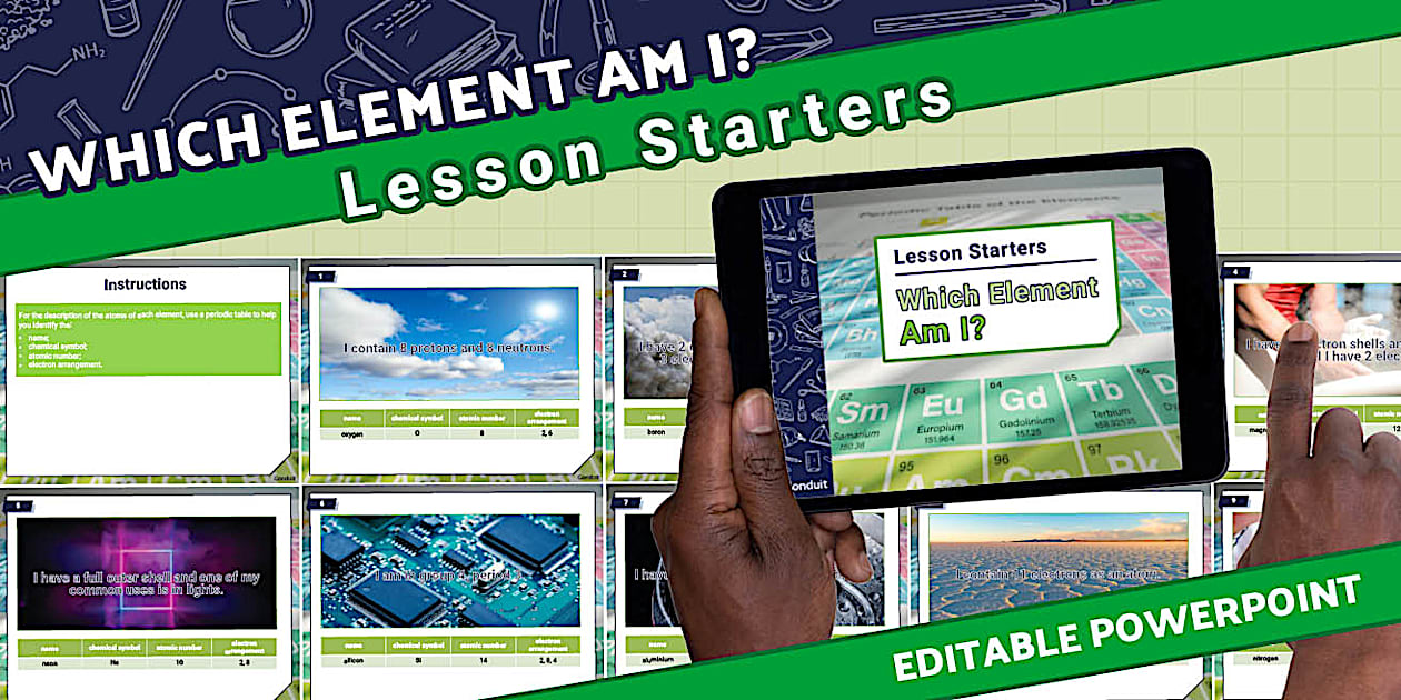 Which Element Am I? Lesson Starters PowerPoint