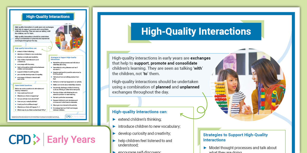 High-Quality Interactions | Poster (teacher made) - Twinkl