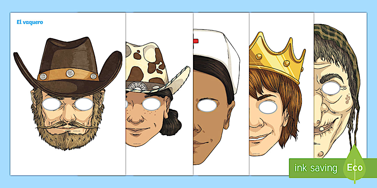 Carnival Mask Template Pack - KS2 Spanish Role Play Masks