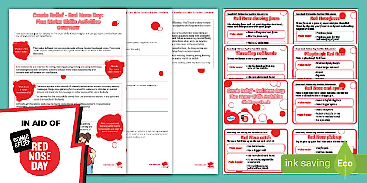 FREE! - Red Nose Challenge Cards | Fine Motor Skills | Comic Relief