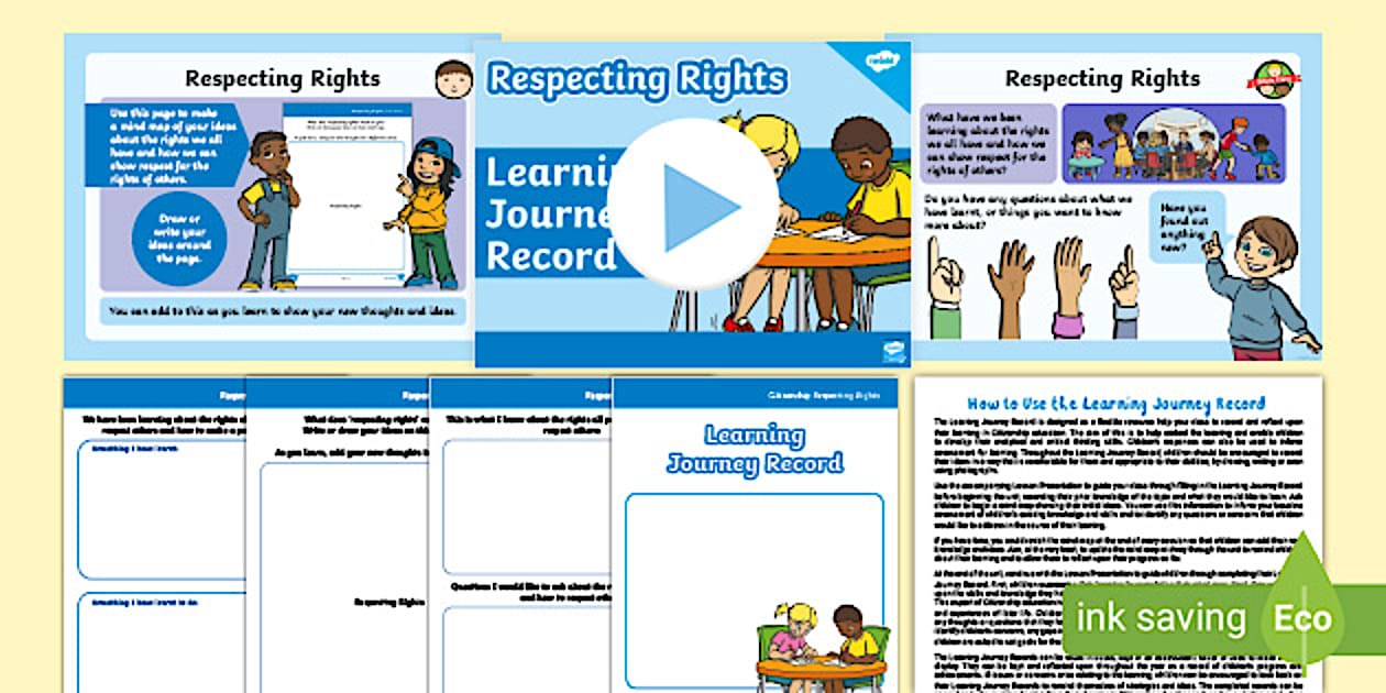 Citizenship KS1 Respecting Rights Learning Journey Record Resource Pack
