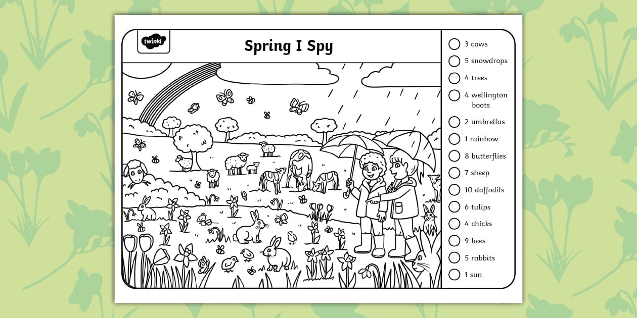 Spring I Spy Activity (teacher made) - Twinkl