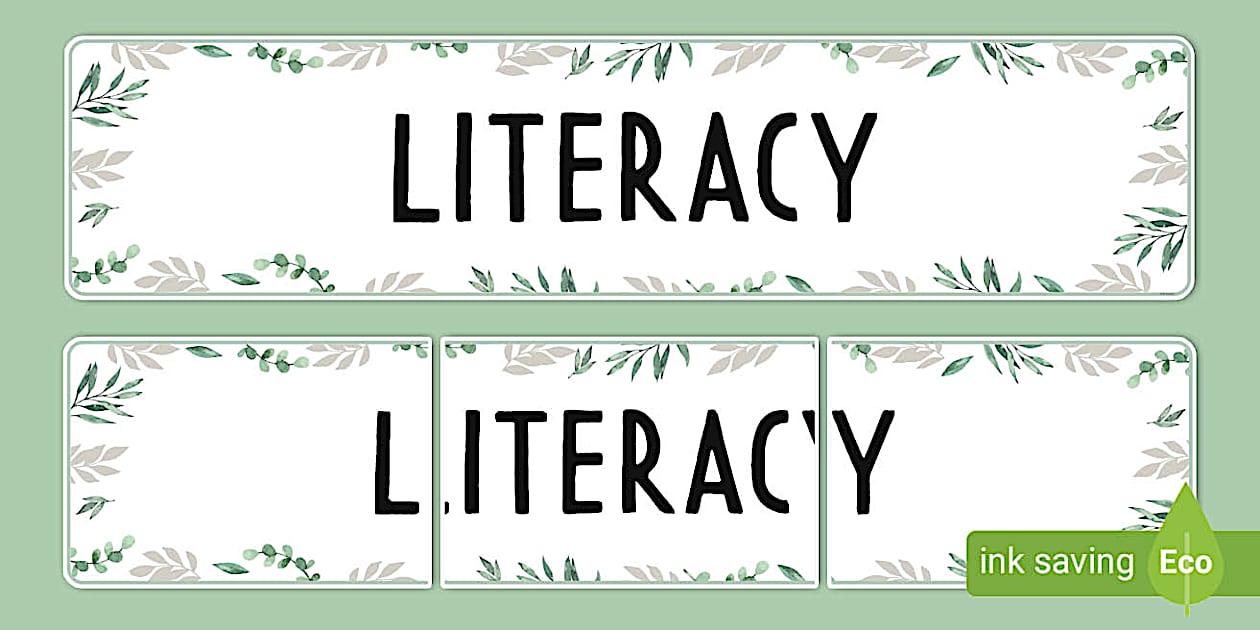 Muted Botanical Themed Literacy Display Banner - Twinkl