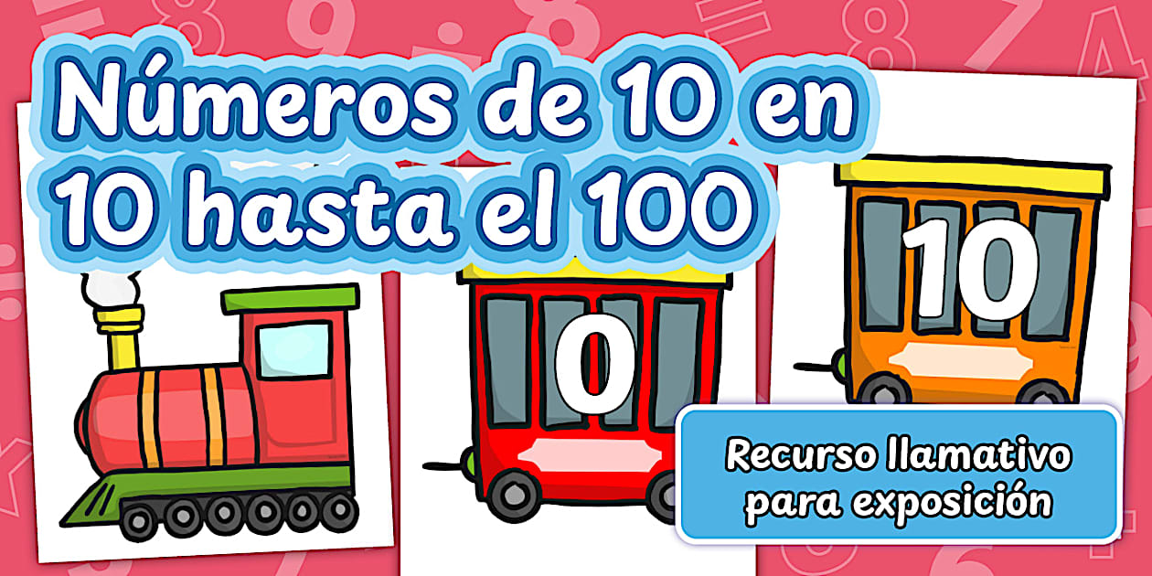 Póster: Números de 10 en 10 hasta el 100