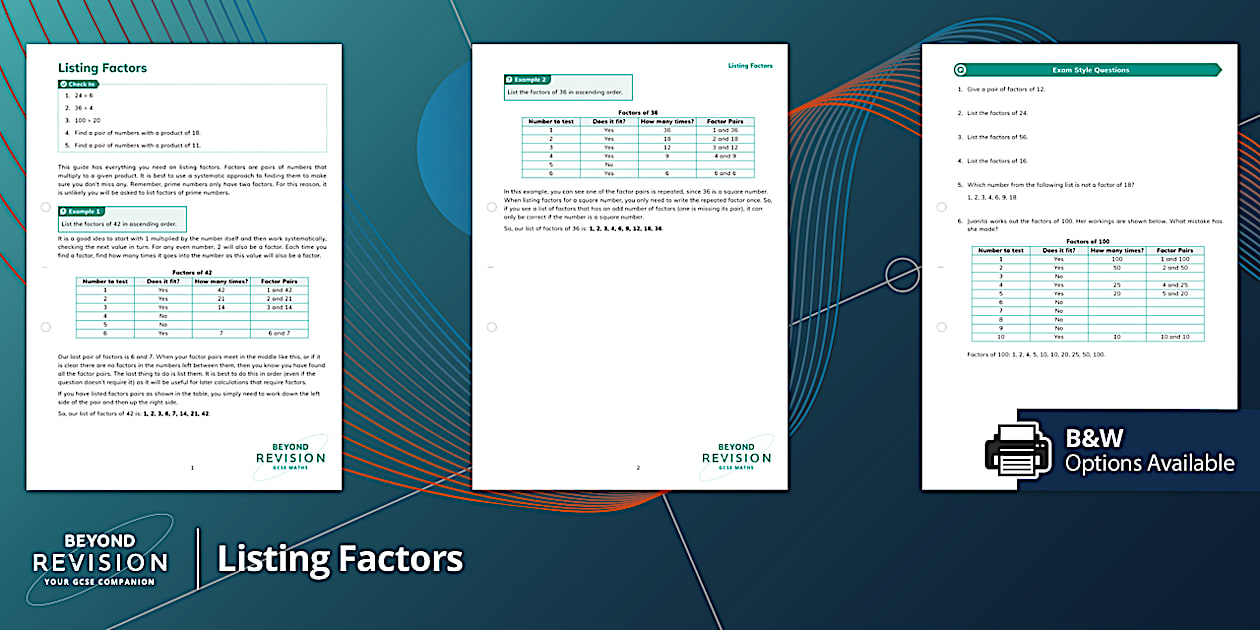 👉 Listing Factors Revision (Teacher-Made) - Twinkl