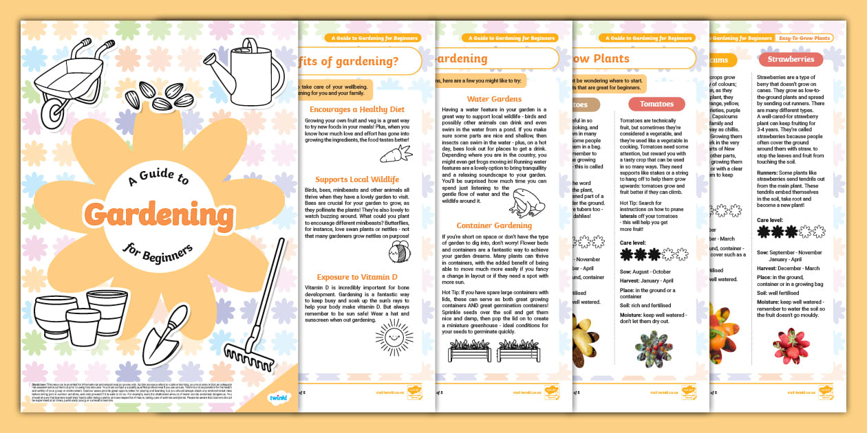 A Guide to Gardening for Beginners (Teacher-Made) - Twinkl