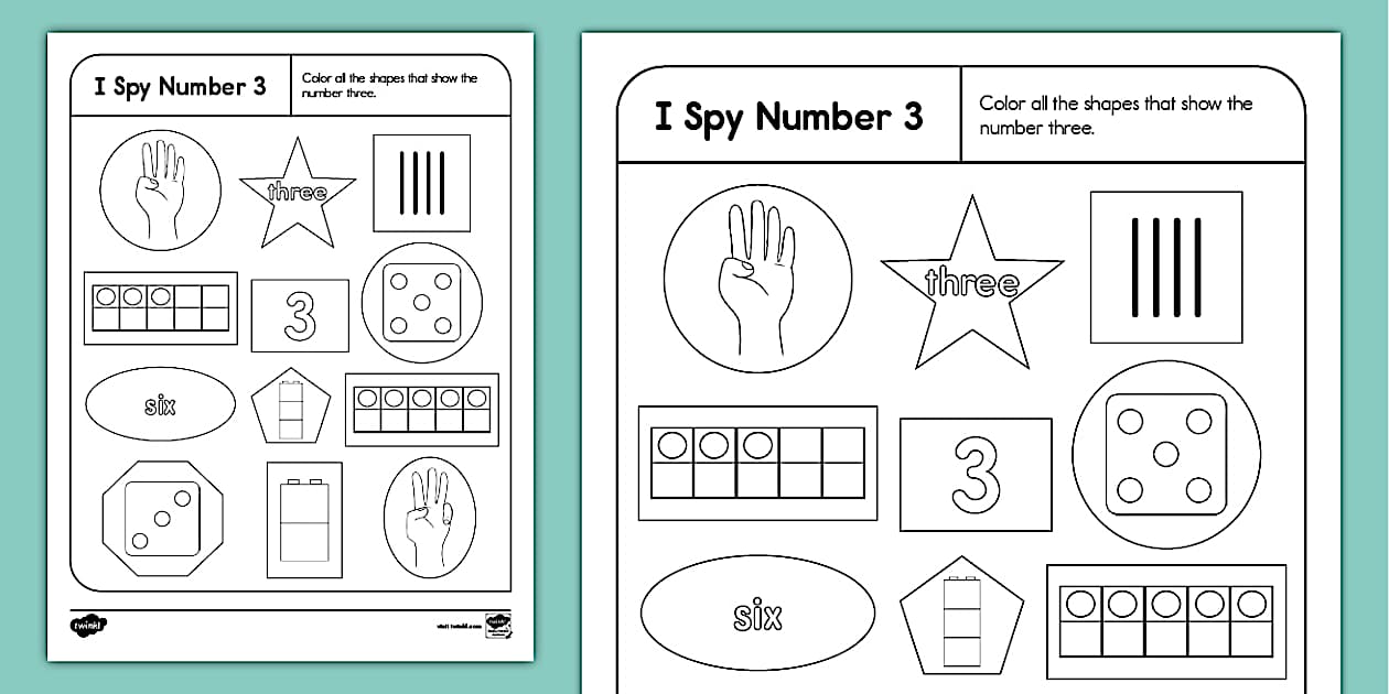 Number Sense I Spy Number 3 Activity - Twinkl