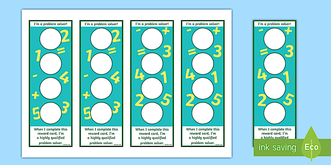 Editable I'm a Problem Solver Sticker Reward Bookmarks