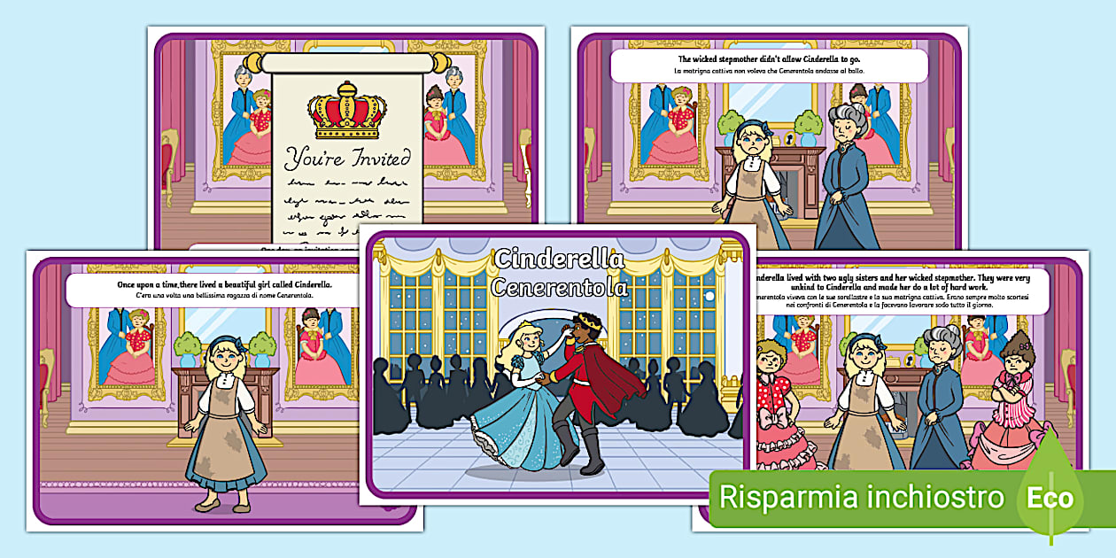 Cinderella Story Sequencing Cards English/Italian - Cinderella Story