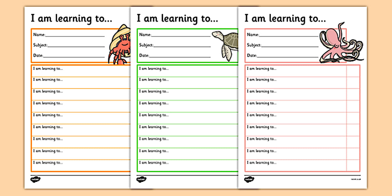 Black and White Under the Sea Themed Target and Achievement Sheets