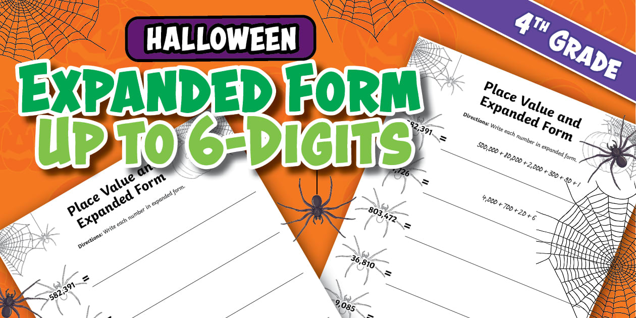 Fourth Grade Halloween Place Value and Expanded Form