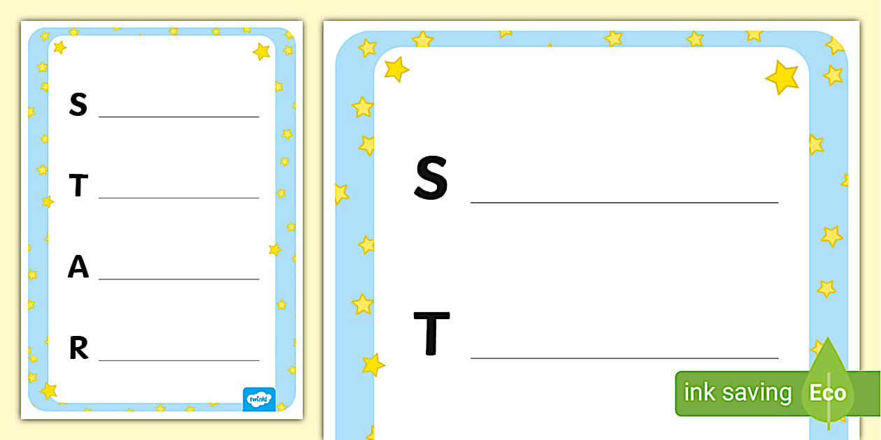 Star Acrostic Poem Template - Poetry Writing Frames - Twinkl