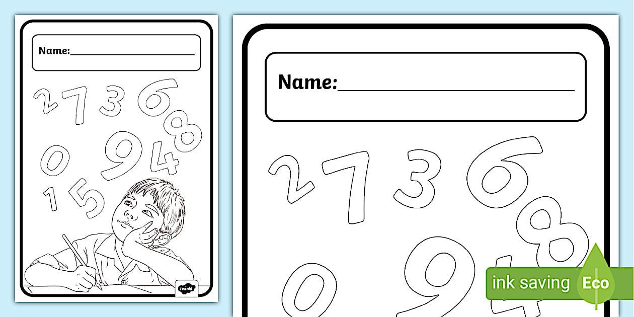 Numbers Themed Colouring Book Cover (Teacher-Made) - Twinkl