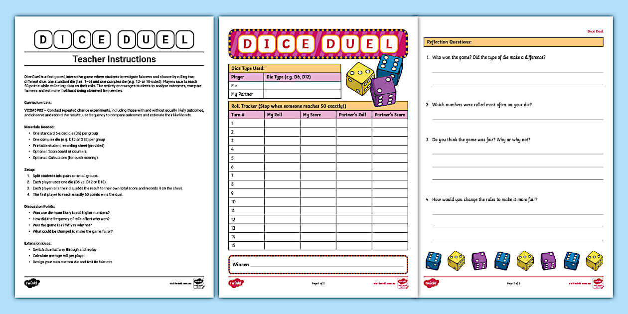 Dice Duel: Roll-Off Challenge (teacher made) - Twinkl