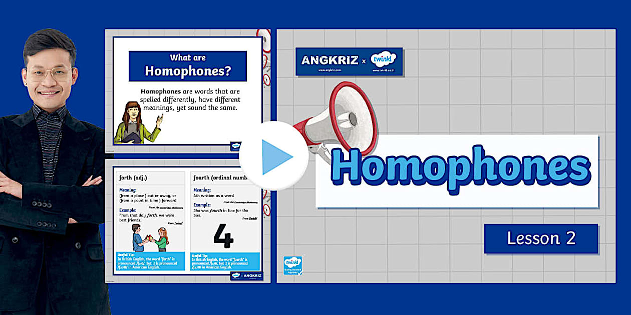 ANGKRIZ x Twinkl - Homophones PowerPoint Lesson 2 - Twinkl