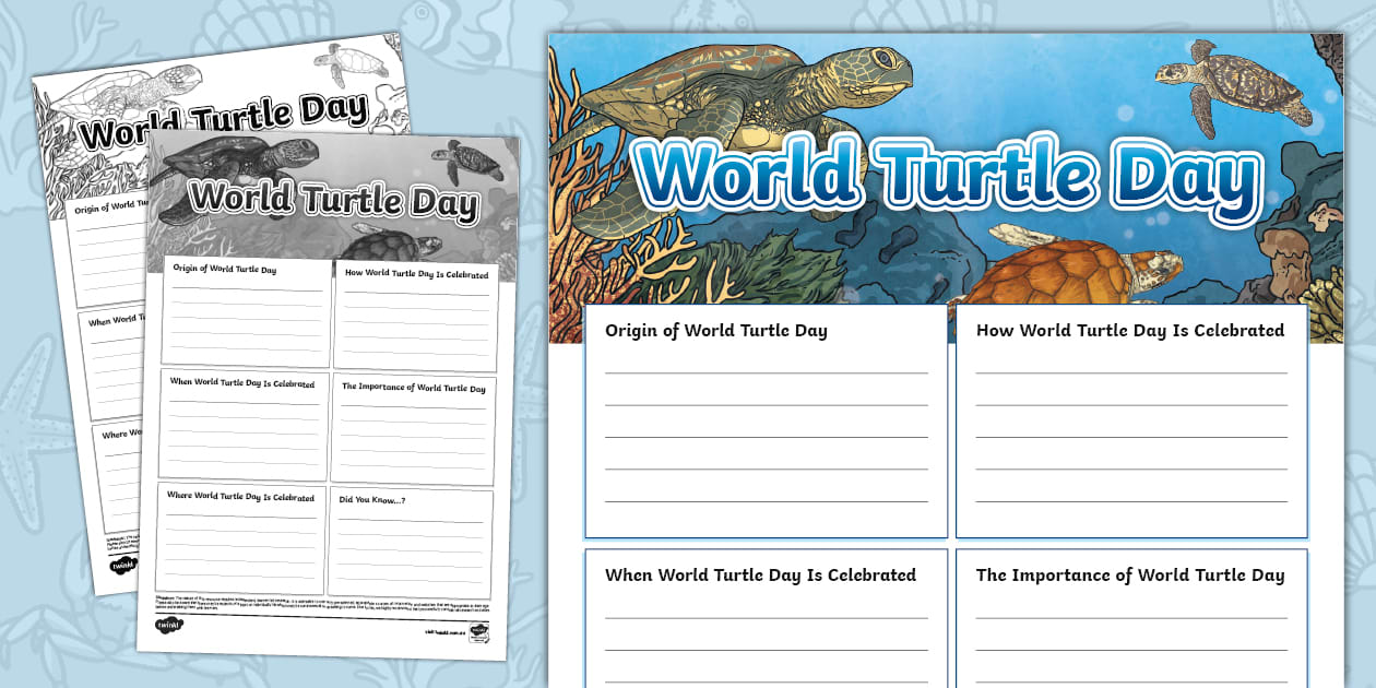 World Turtle Day Fact File Template (teacher made) - Twinkl
