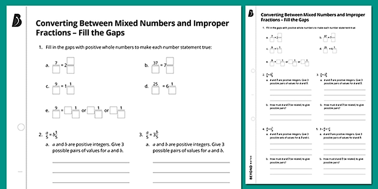 👉 Converting between Mixed Numbers and Improper Fractions