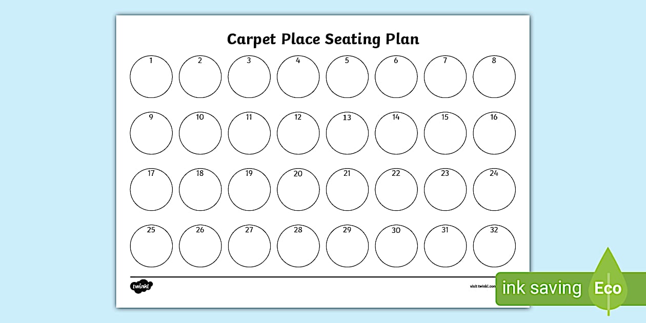 Numbered Carpet Seat Plan,seating plan (teacher made)