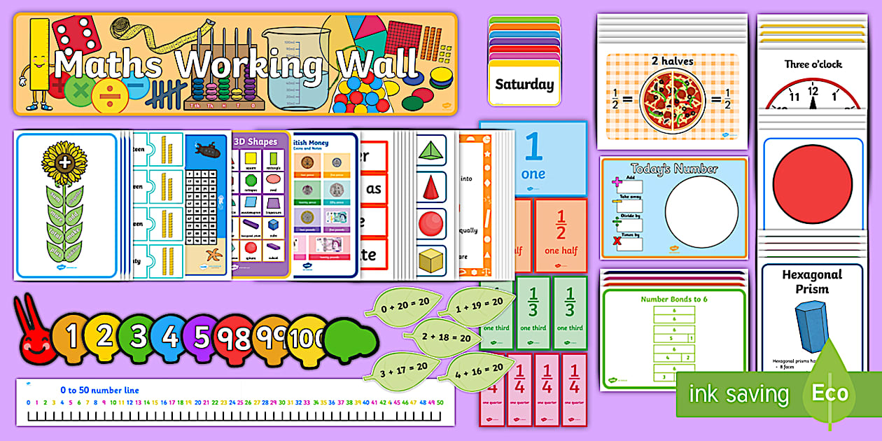 Precursive Maths Working Wall KS1 Display Pack - Twinkl