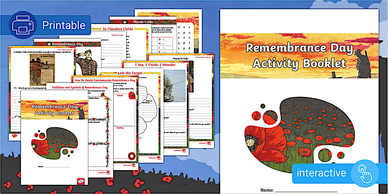 Remembrance Day Interactive PDF Activity Booklet - Twinkl