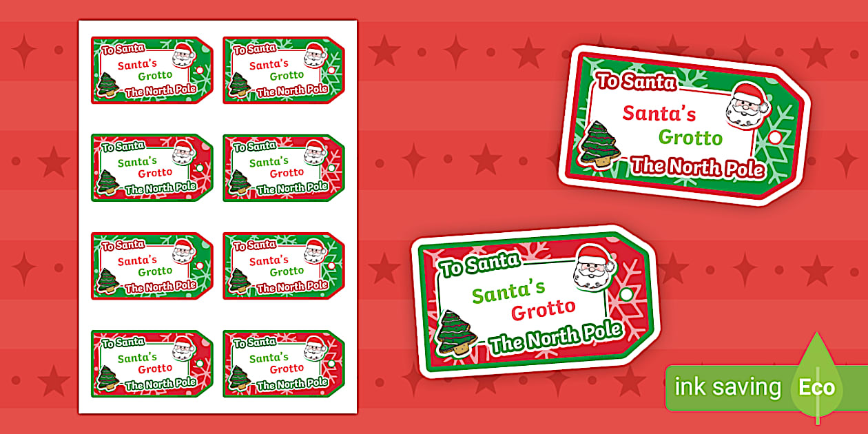 Santa's Address on Gift Tags (teacher made) - Twinkl