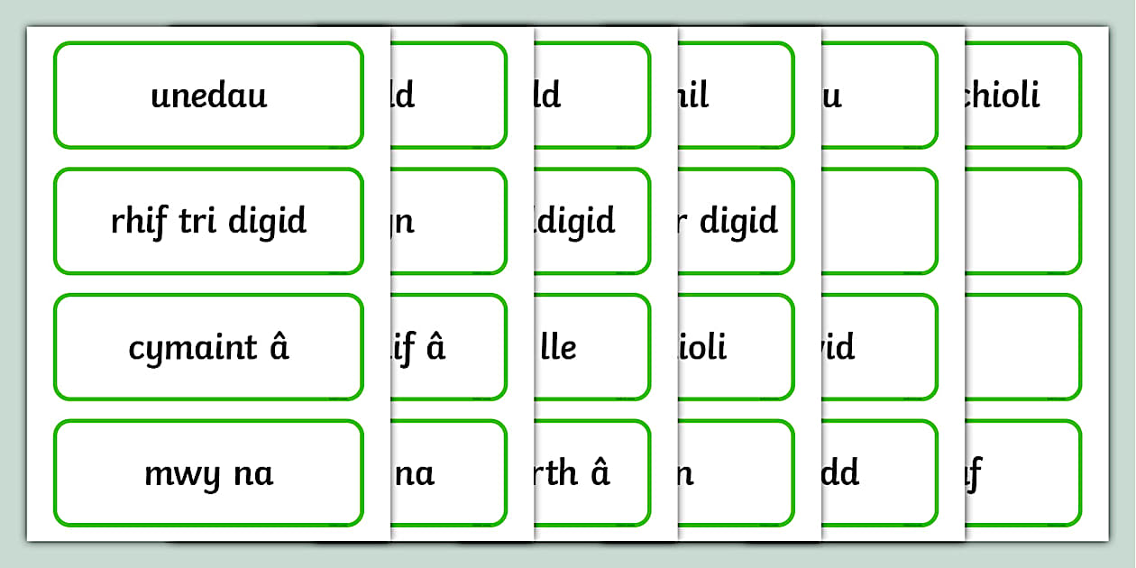 Cardiau Geirfa Rhifedd: Y System Rif (Teacher-Made) - Twinkl