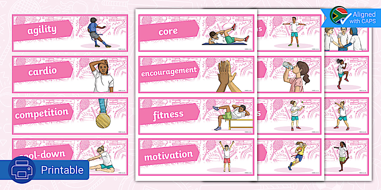 Grade 5 Physical Education Circuit Training Word Cards