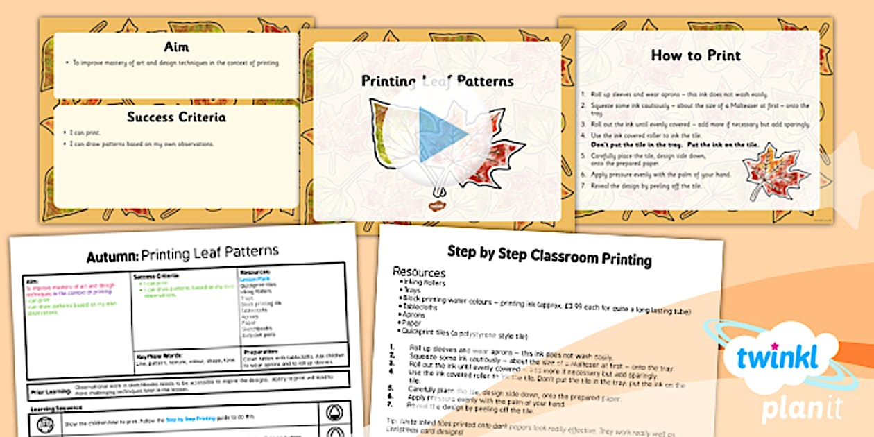 Leaf Printing KS1 Lesson Plan - Primary Resources - Twinkl