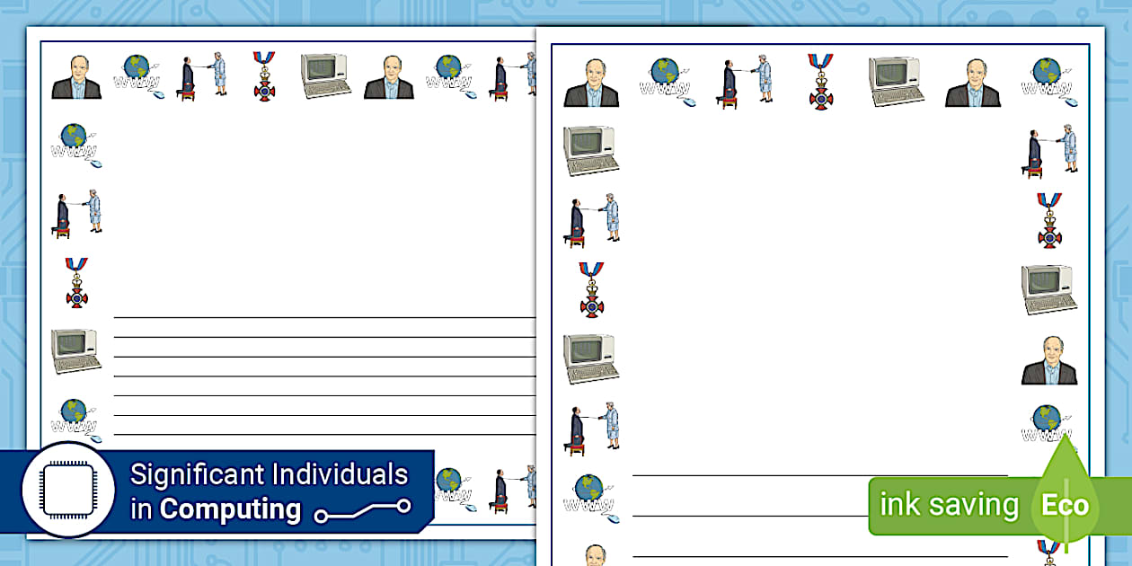 KS2 Sir Tim Berners-Lee: Page Borders - Twinkl- Computing UK