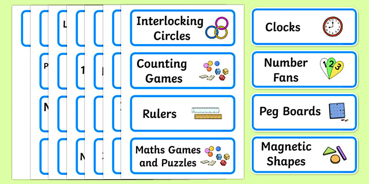 Dyslexic Editable Maths Area Resource Labels (Blue) - Twinkl