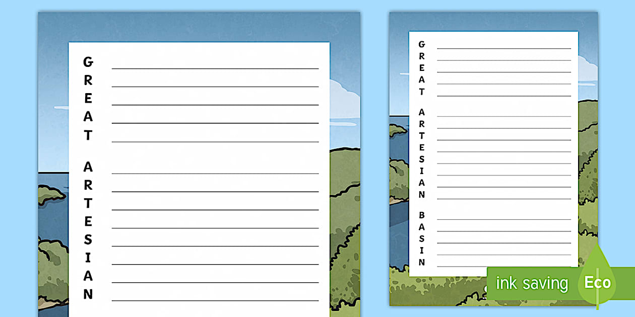 Great Artesian Basin Acrostic Poem-Australia (teacher made)