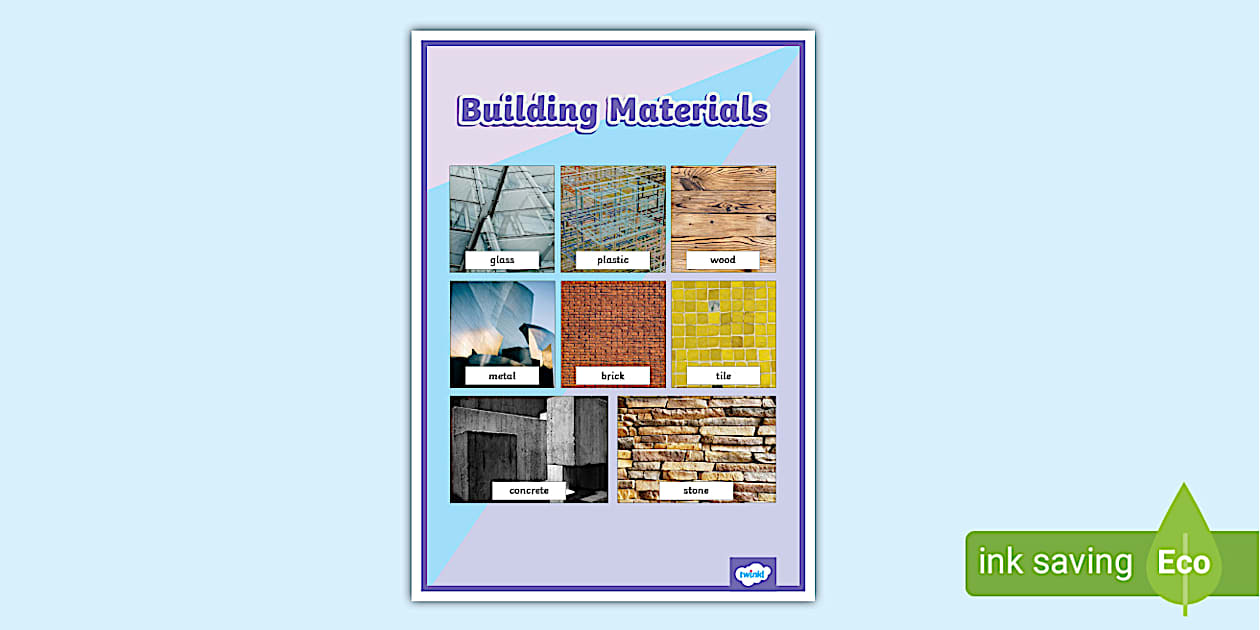 Building Materials Photo Display Poster - Twinkl