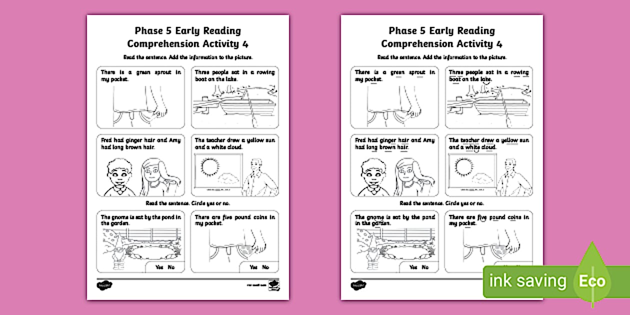 Phase 5 EYFS Reading Comprehension Activity 4 (teacher made)