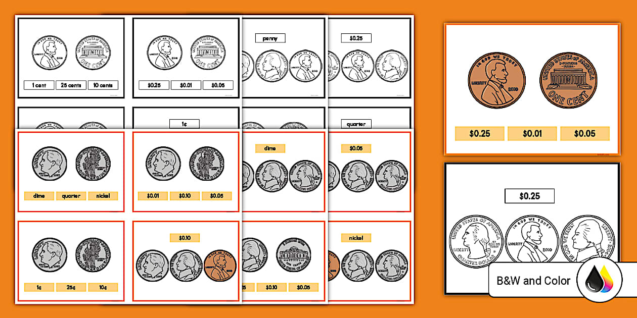 Colorful Coins Name Clip Cards for Kids | Twinkl USA