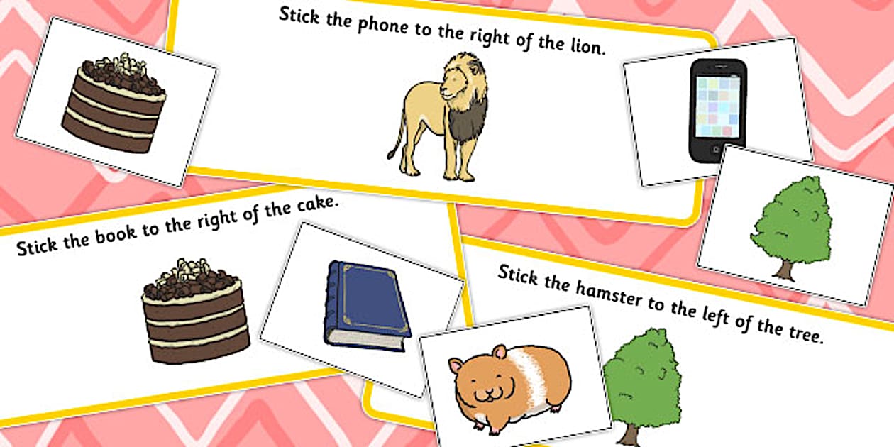 Editable Right and Left Cut and Stick Cards - Twinkl